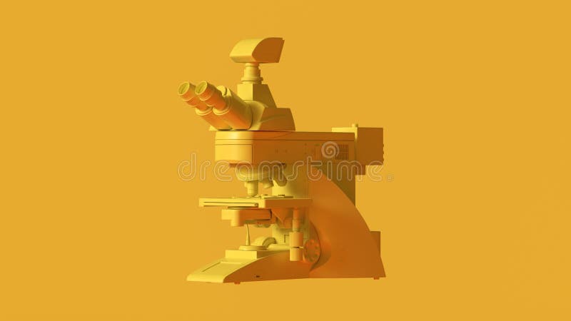 Yellow Modern Digital Microscope Stock Illustration - Illustration of ...