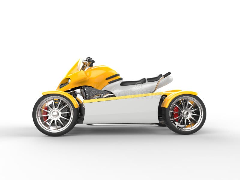 Yellow Modern Electric Quad Bike Stock Illustration - Illustration of ...