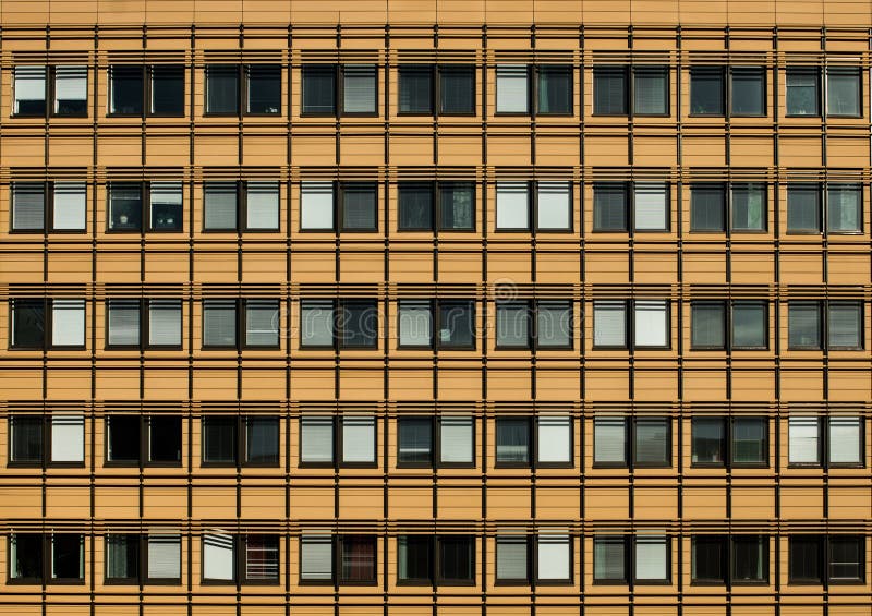 Yellow Modern Office Building. Patterns . Window. Stock Photo - Image ...