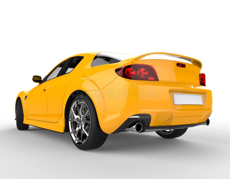 Sun Yellow Convertible Sports Car - Side View Stock Illustration ...