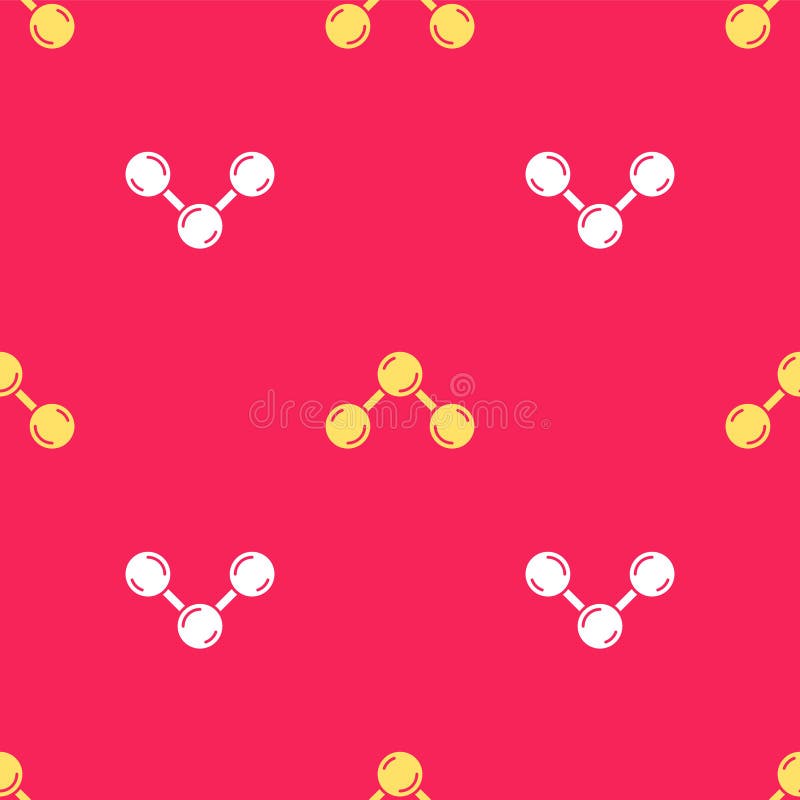 Yellow Molecule Icon Isolated on Yellow Background. Structure of ...
