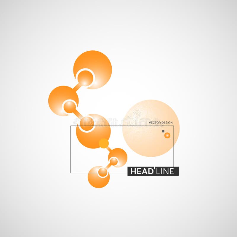 Yellow Molecule Style Background. Medical Technology Science Background ...