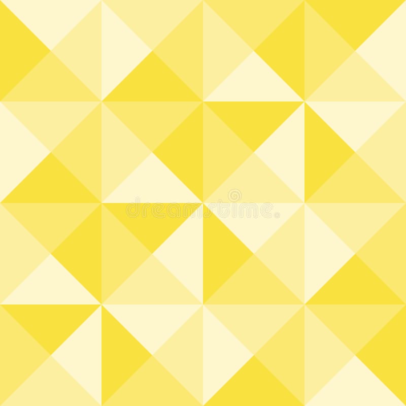 Yellow Monochrome Geometric Seamless Mosaic Pattern with Triangles, Vector Stock Vector ...