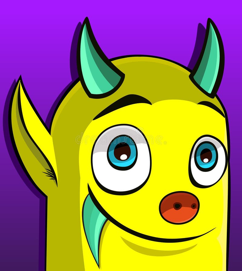 Yellow monster stock vector. Illustration of symbol, animal - 63875122