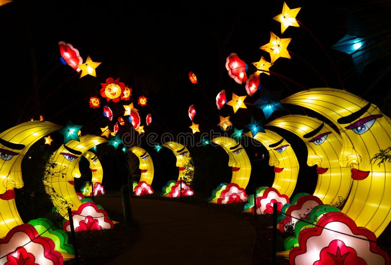 Yellow moon lantern editorial photo. Image of culture - 167433141