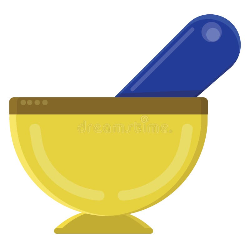 Yellow mortar, icon stock vector. Illustration of sauce - 261376942