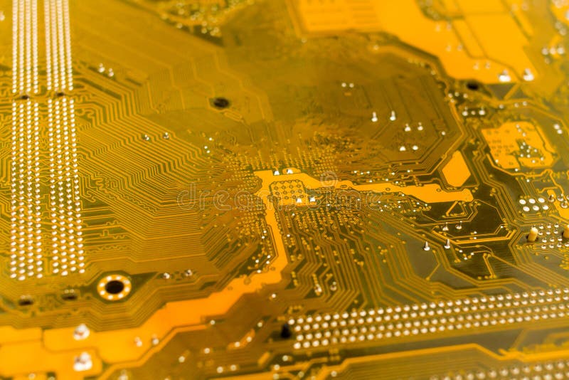 Yellow Motherboard Backside Stock Photo - Image of business ...