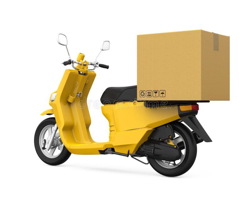 Motorcycle Delivery Box stock illustration. Illustration of driver ...