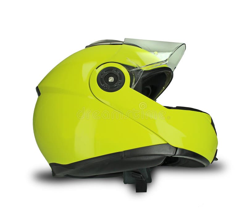 Yellow motorcycle helmet stock image. Image of isolated - 56489659