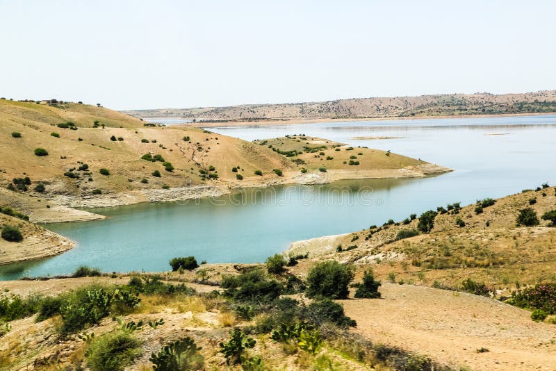 Yellow Mountains, Lake and Beautiful Panoramic View Stock Image - Image ...
