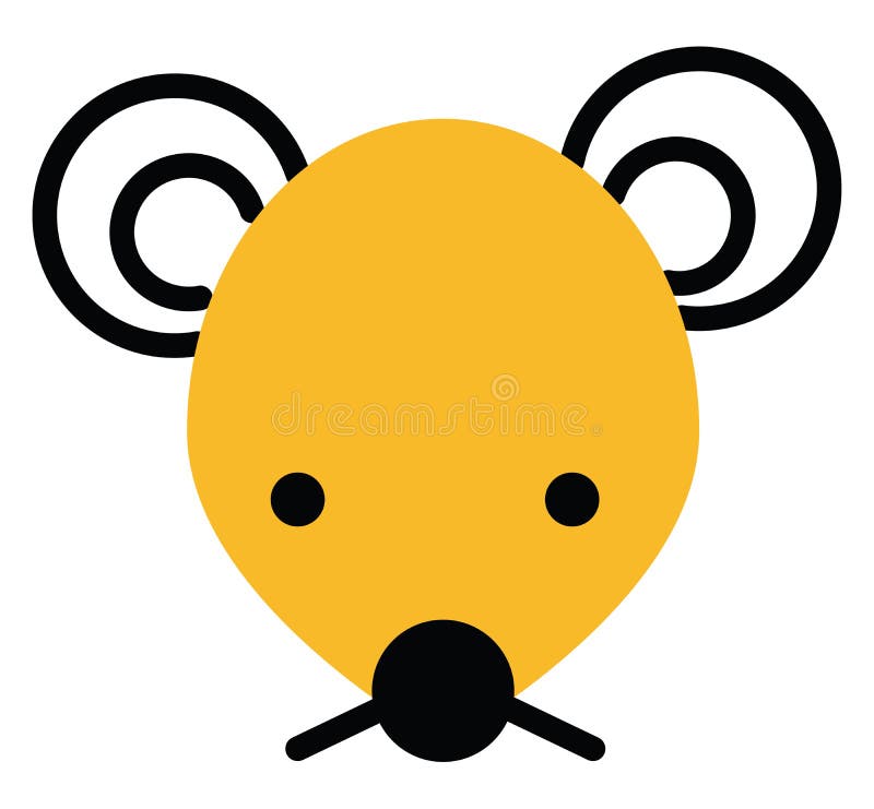 Yellow mouse, icon stock vector. Illustration of retro - 258925035