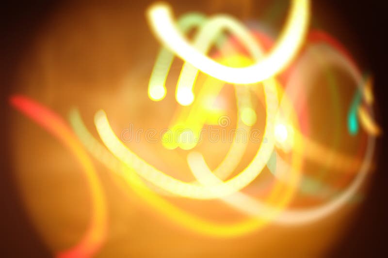 Yellow Moving Lights Background with Hard Vignette Stock Image - Image ...