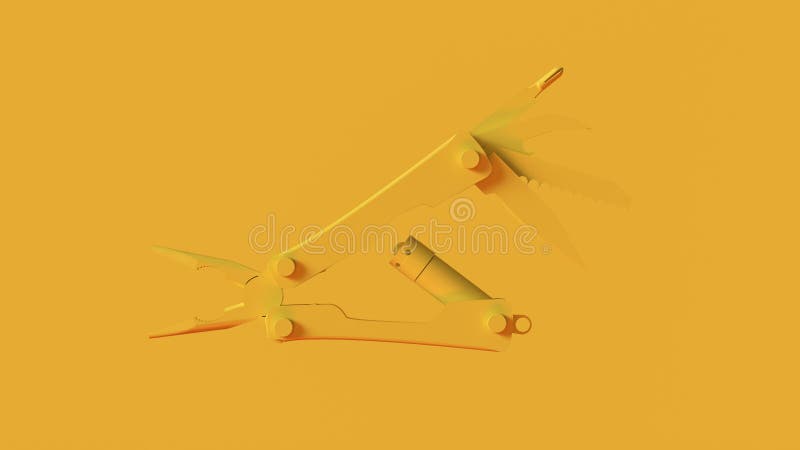 Yellow Multi tool stock illustration. Illustration of isolated - 189118229