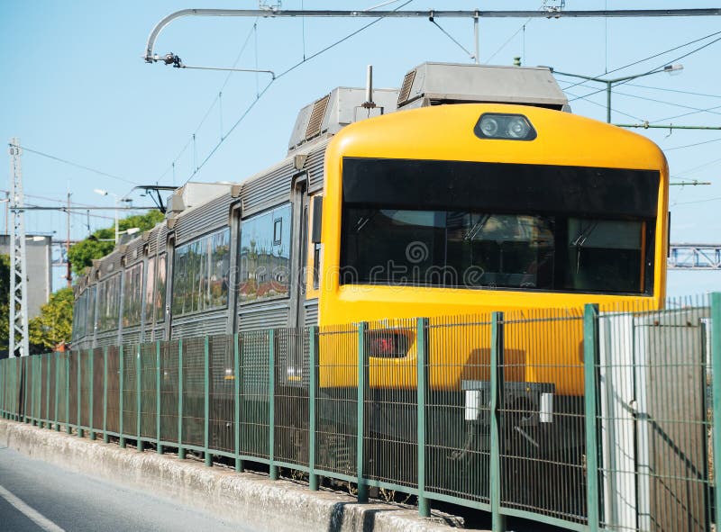 Yellow Multiple Unit Train. Stock Image - Image of carriage, departing ...