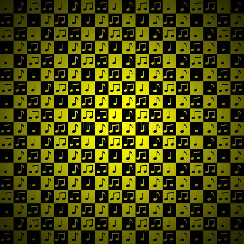 Yellow Music Note Background Stock Illustration - Illustration of ...