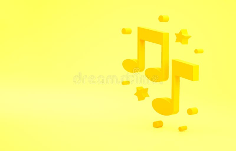 Yellow Music Note, Tone Icon Isolated Seamless Pattern on Red ...