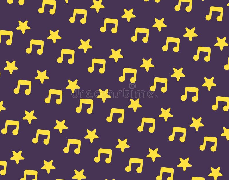 Yellow Music Notes in Blue and Red Banner Background Stock Illustration ...