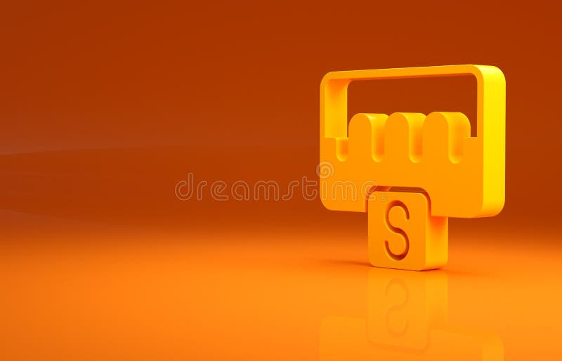 Yellow Music Wave Equalizer Icon Isolated on Orange Background. Sound ...