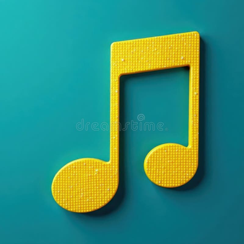 Yellow Musical Note Frame with Glitter Effect, Simple Flat Design ...