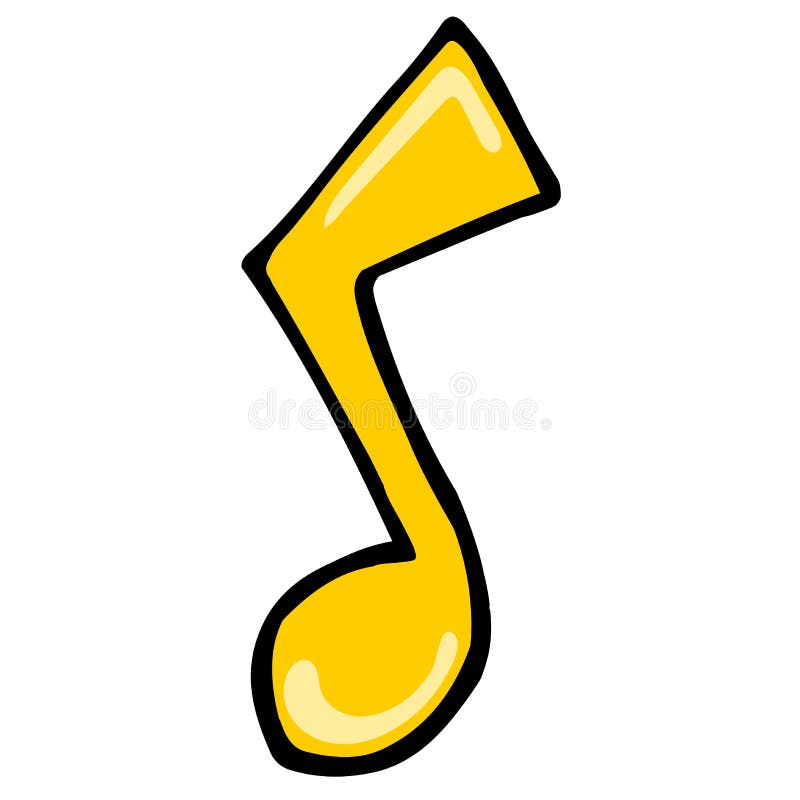 Yellow musical note symbol stock vector. Illustration of note - 207411258
