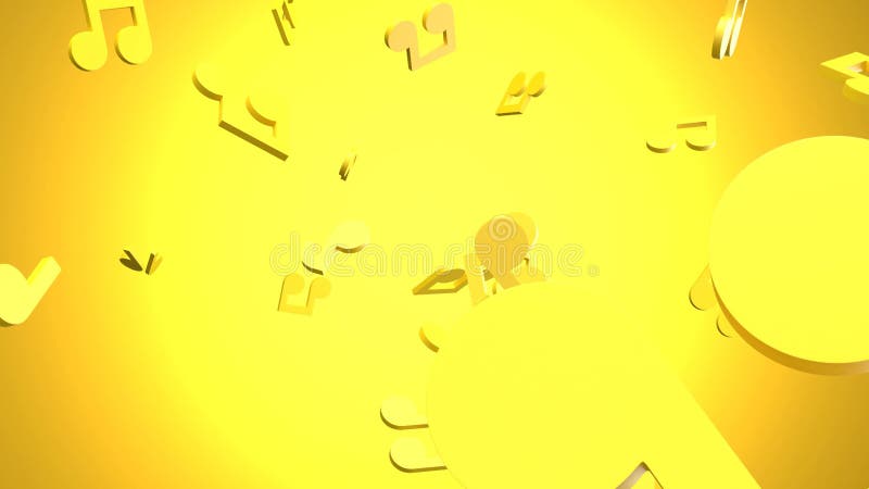 Yellow Musical Notes on White Background. Stock Video - Video of ...