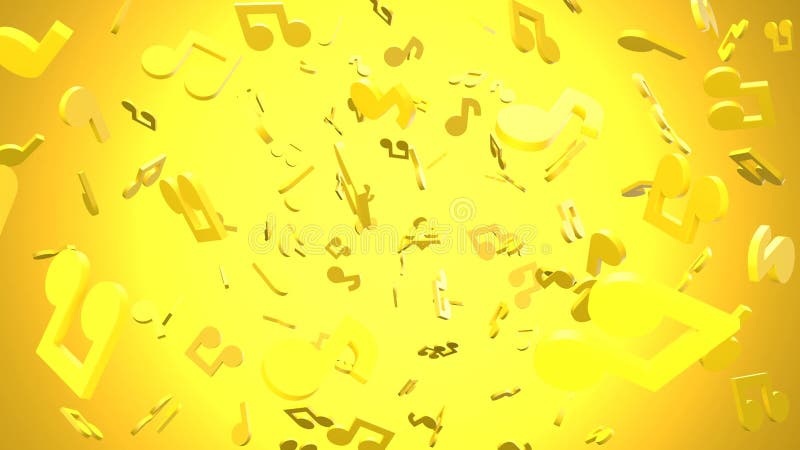 Yellow Musical Notes on Yellow Background. Stock Footage - Video of ...
