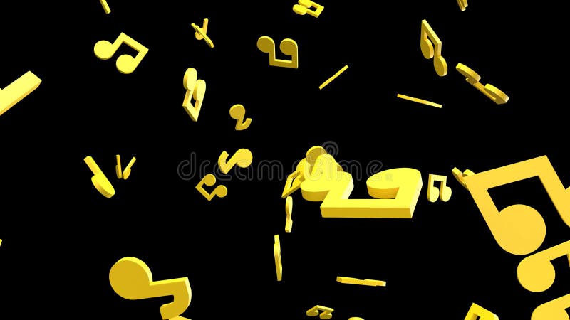 Yellow Musical Notes on White Background. Stock Video - Video of ...