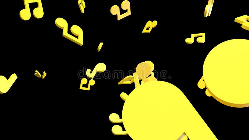 Yellow Musical Notes on White Background. Stock Video - Video of ...