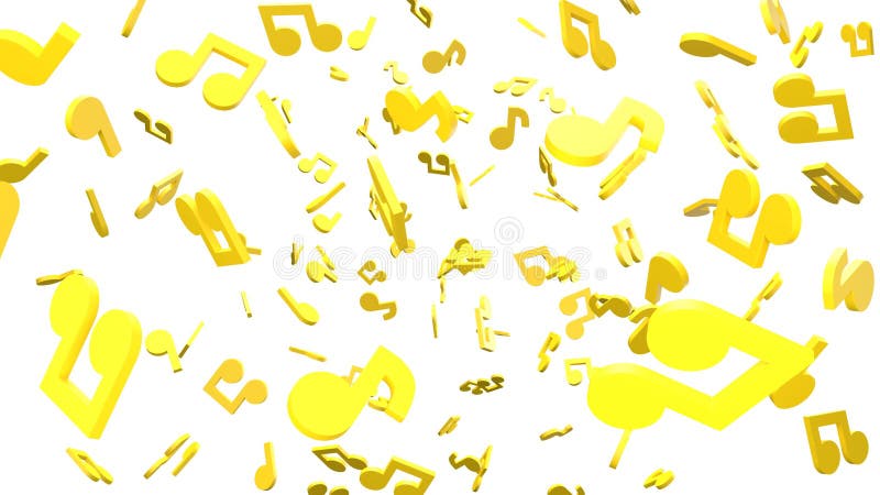 Yellow Musical Notes on Blue Chroma Key Background. Stock Video - Video ...