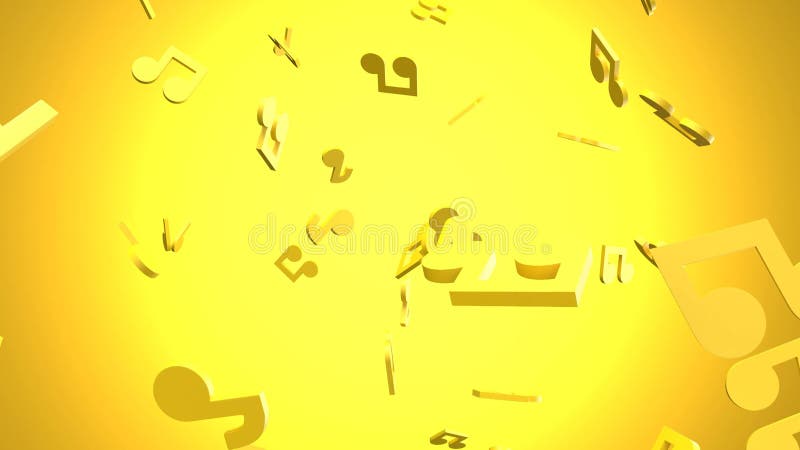 Yellow Musical Notes on White Background. Stock Video - Video of ...