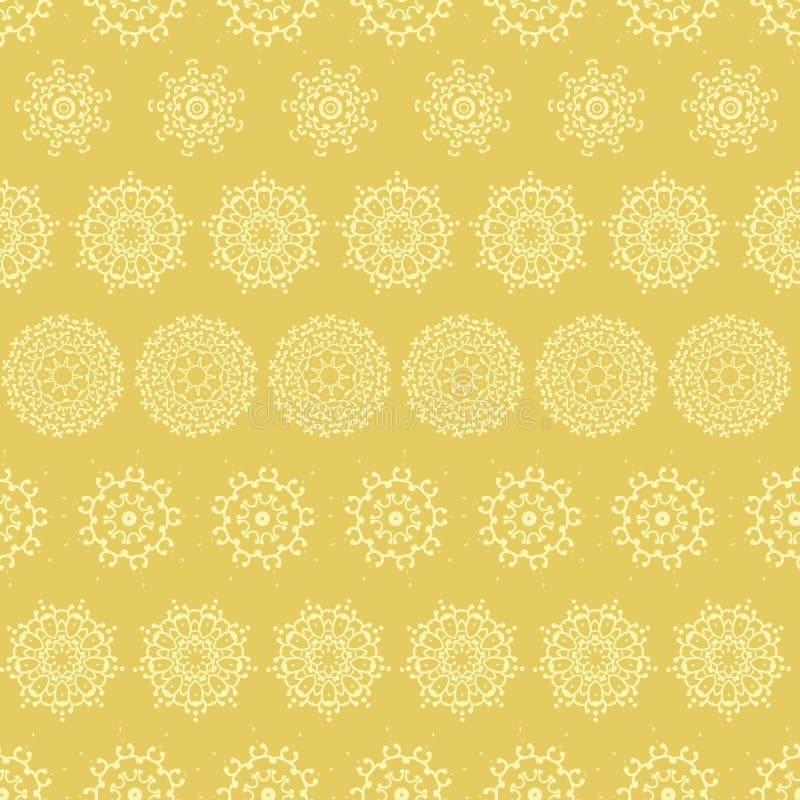Yellow Mustard Abstract Mandalas Striped Seamless Pattern Background ...