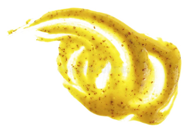 Yellow Mustard Sauce Isolated on White Background, Top View Stock Photo ...