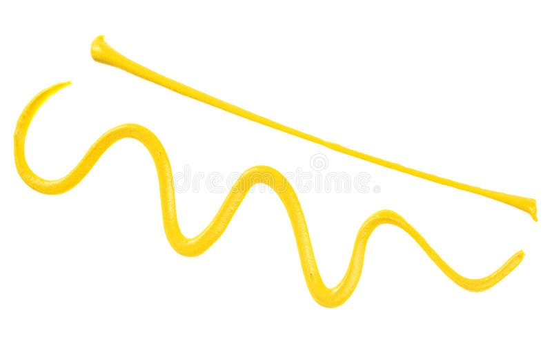 Yellow Mustard Sauce Isolated on White Background, Top View. Mustard ...