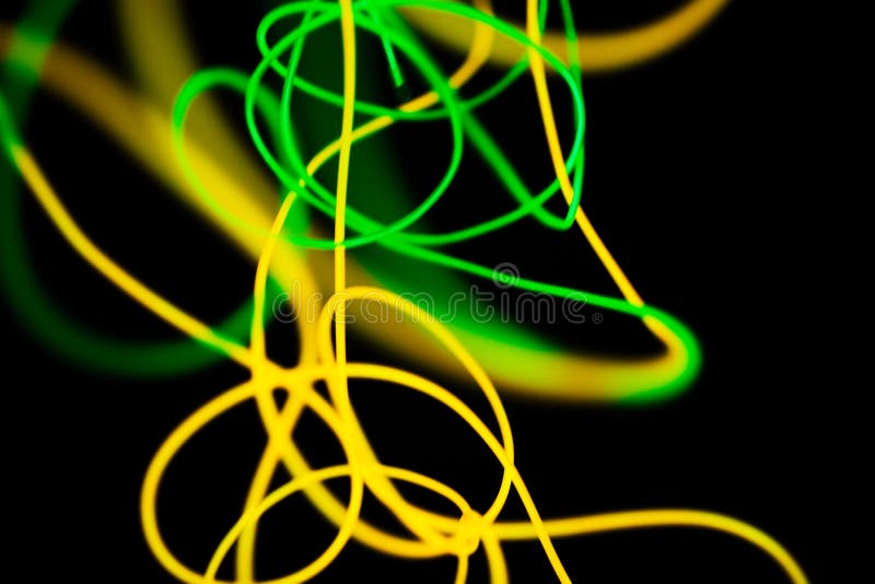 Yellow Neon and Green Neon Abstract. Neon Lines Stock Photo - Image of ...