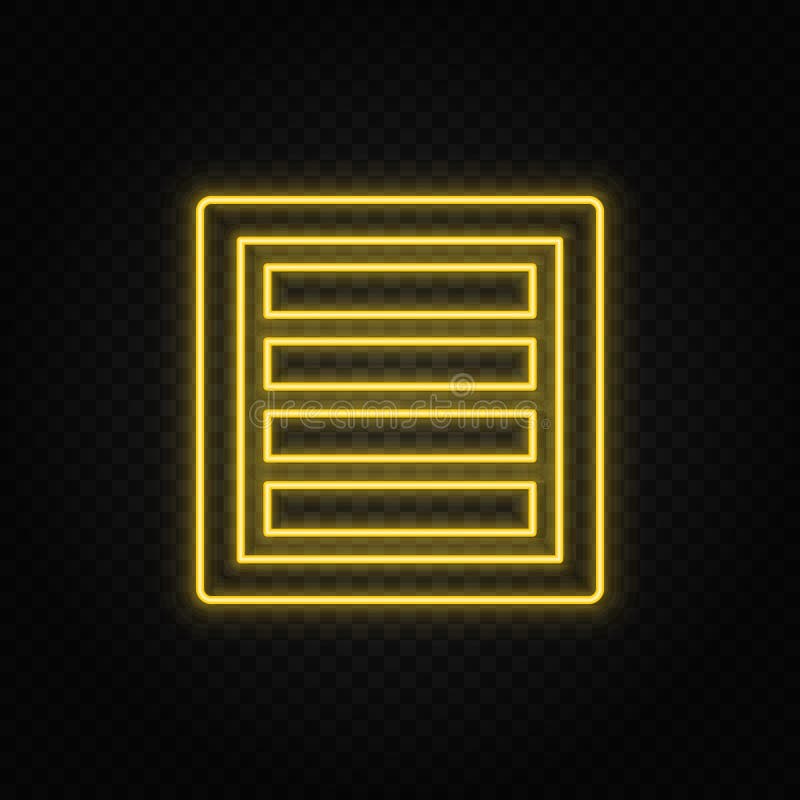 Yellow Neon Icon Box.Transparent Background Stock Illustration ...