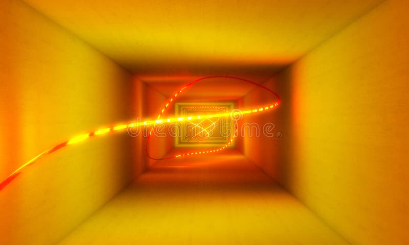 Yellow Neon Light Abstract Background Stock Illustration - Illustration ...