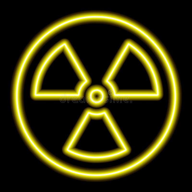 Yellow Neon Radiation Icon Isolated on White Stock Vector ...