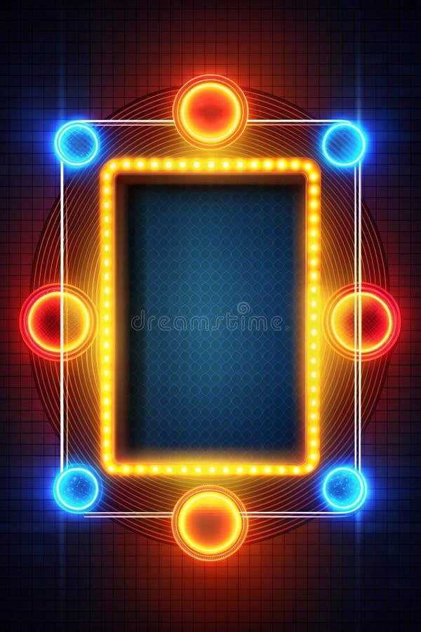 Yellow Neon Rectangles Background Stock Illustration - Illustration of ...