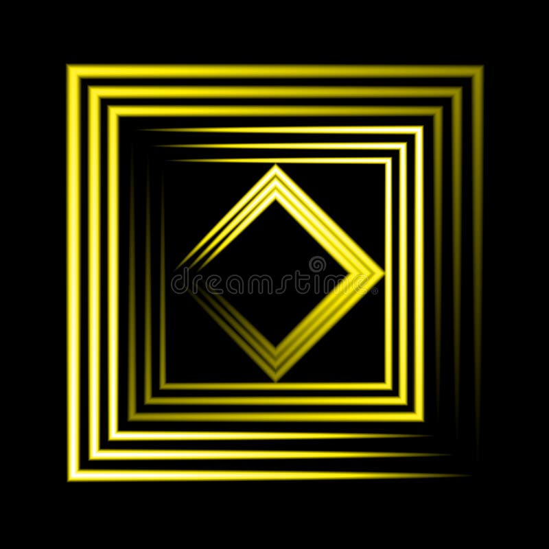 Yellow Neon Square Background Stock Illustration - Illustration of glow ...