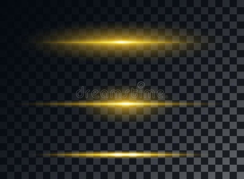 Yellow Neon Stripes or Light Flash. Vector Element Isolated Background ...