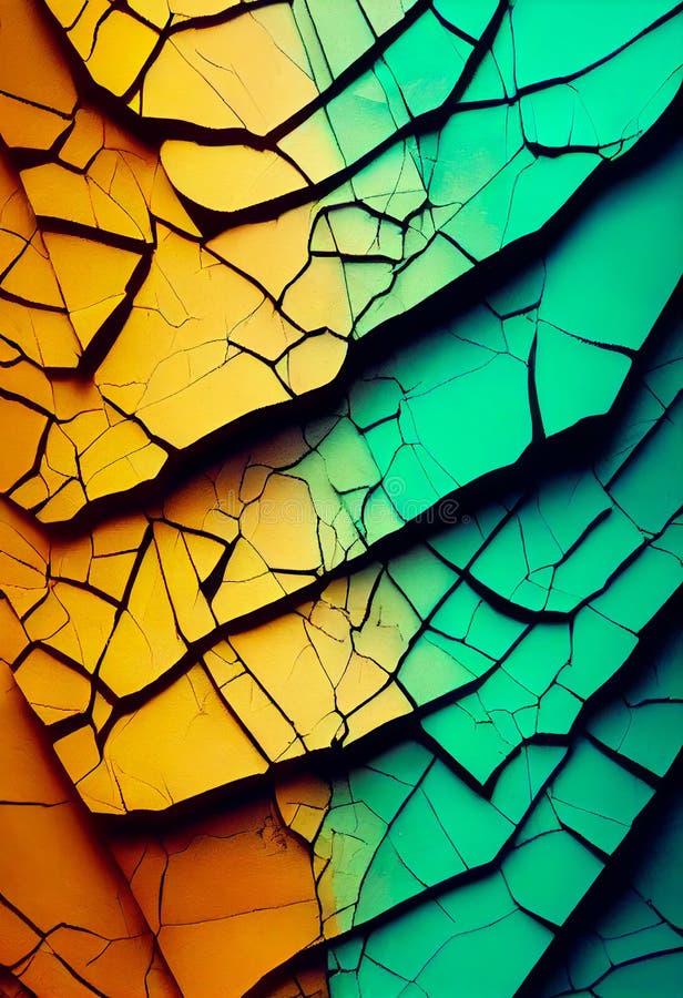 Yellow and Neon Tree Bark Cracked Surface Abstract Background. Stock ...