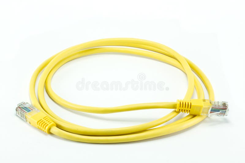 Yellow network cables stock photo. Image of panel, connection - 11148220