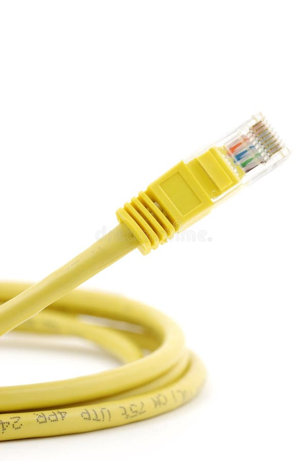 Yellow network cables stock photo. Image of panel, connection - 11148220