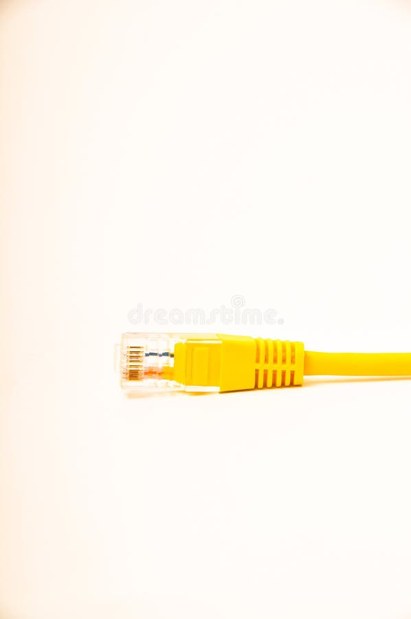 Yellow Network Cable Cad5 and Modem Stock Photo - Image of bandwidth ...