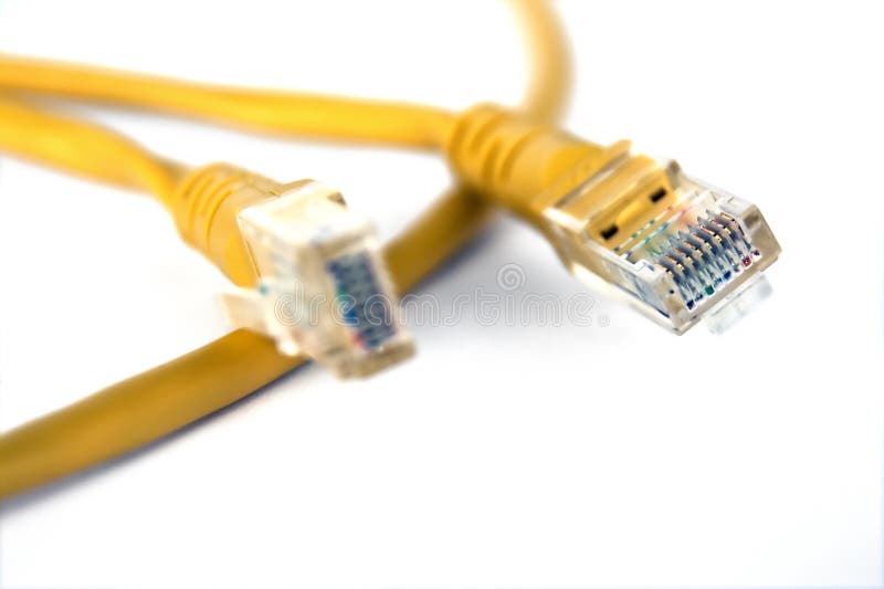 Yellow network cables stock photo. Image of panel, connection - 11148220