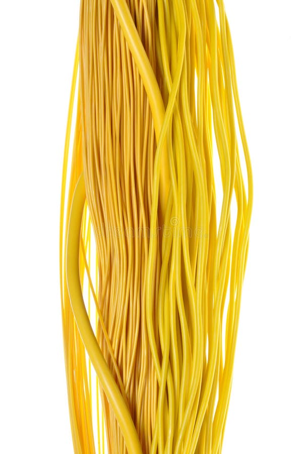 Yellow network cables stock image. Image of electronics - 28214957