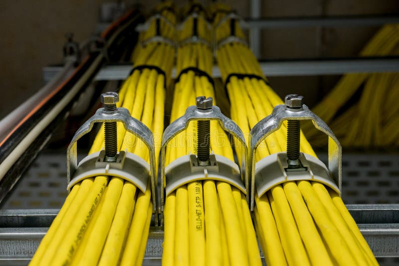 Yellow network cables stock photo. Image of clamp, digital - 90068904