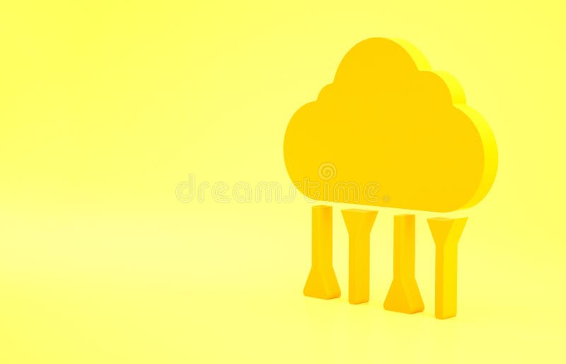 Yellow Network Cloud Connection Icon Isolated Seamless Pattern on Red ...