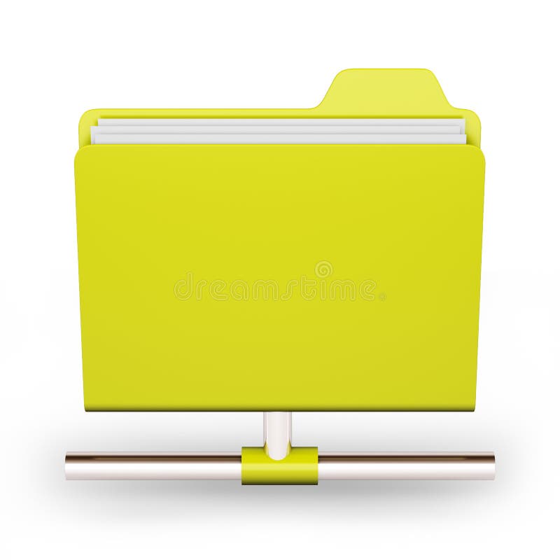Yellow folder stock illustration. Illustration of computer - 44776247