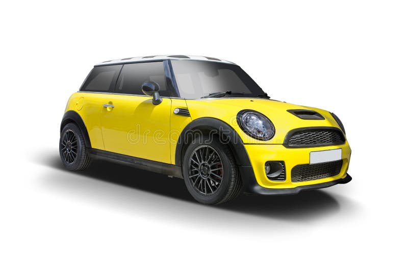 Classic Red Mini Cooper Side View Isolated on White Stock Image - Image ...